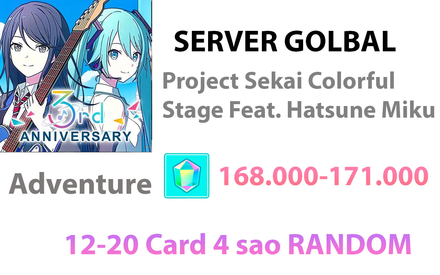 [Global] Project Sekai: Colorful Stage feat. Hatsune Miku Reroll loại 1 - SHOP ACC GAME REROLL ...